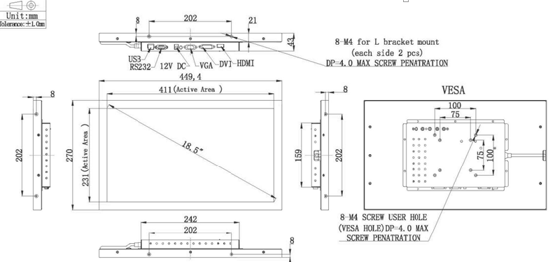 KeeTech 18.5inch SAW Touch Monitor – Ktsystem